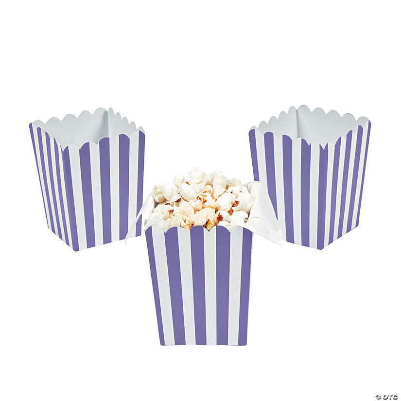 Mini Purple Striped Popcorn Boxes - Discontinued