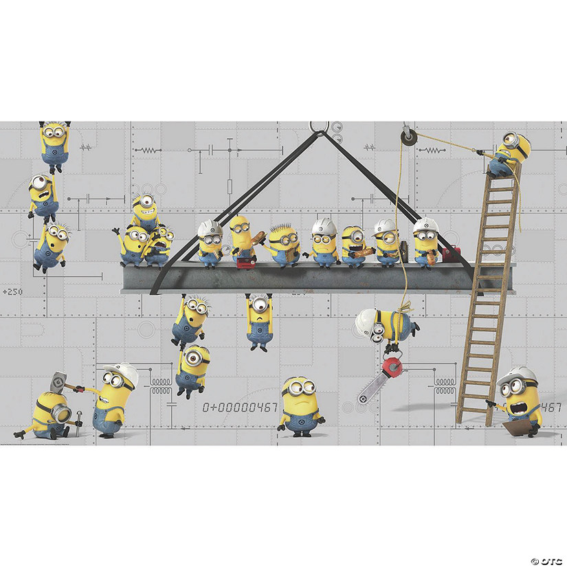 Minions At Work Prepasted Wallpaper Mural | Oriental Trading