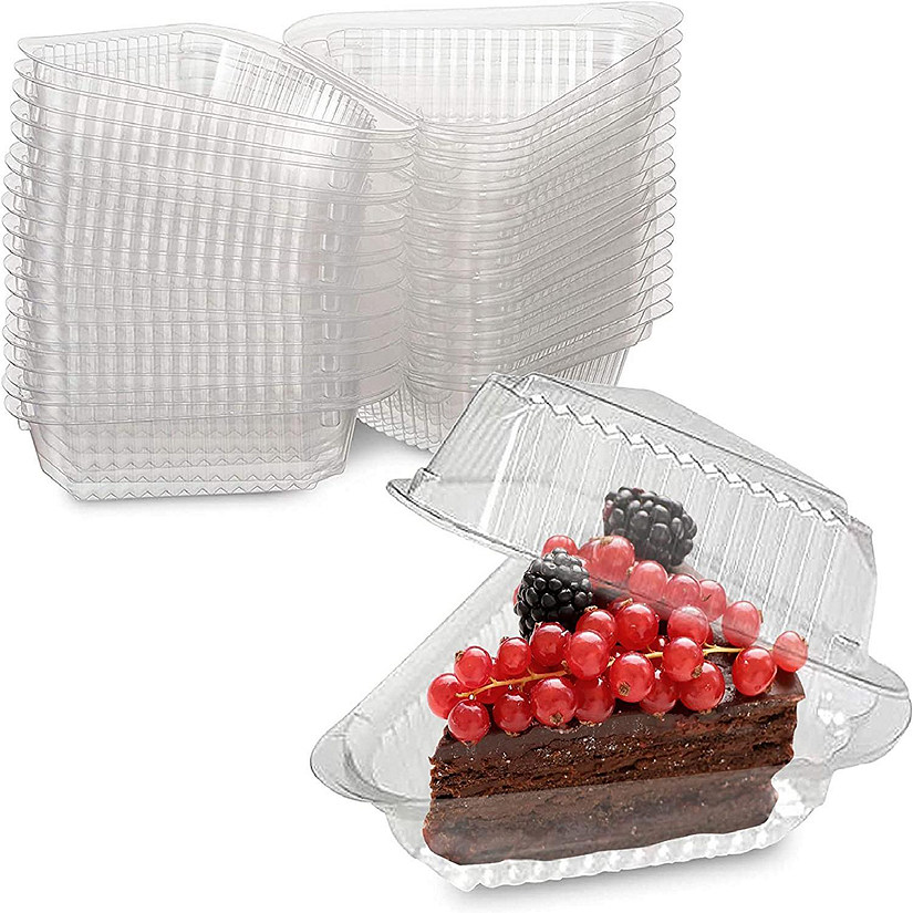 MT Products Medium Deep Hinged Plastic Cake Slice Container - Pack of ...