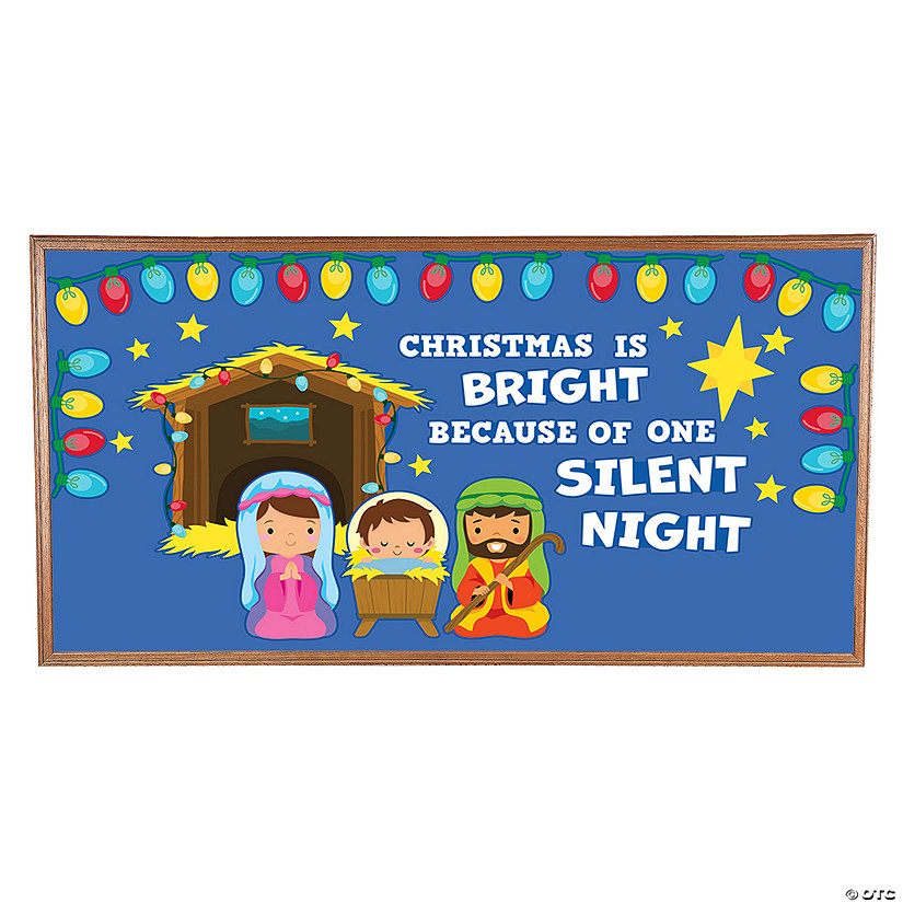 Nativity Christmas is Bright Classroom Bulletin Board Set - 55 Pc ...