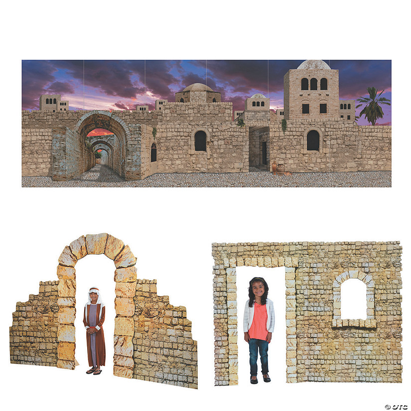 Nativity Pageant Bethlehem Scene Decorating Kit - 3 Pc.