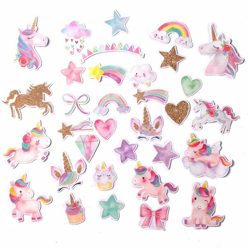 Navy Peony Magical Rainbow Unicorn Stickers | Oriental Trading