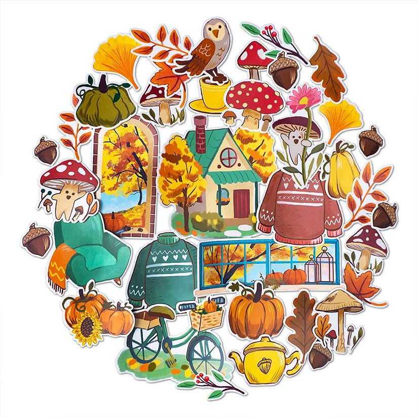 Navy Peony Warm Cozy Fall Stickers | Oriental Trading