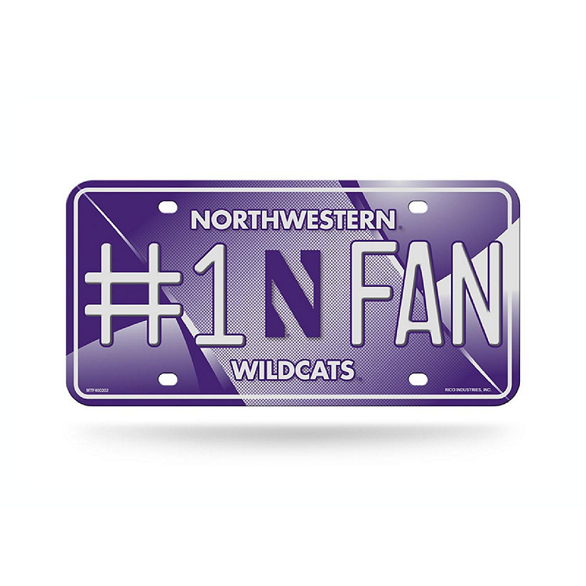 NCAA Northwestern Wildcats License Plate | Oriental Trading