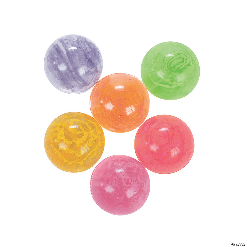Neon Confetti Bouncy Ball Assortment - 12 Pc. | Oriental Trading