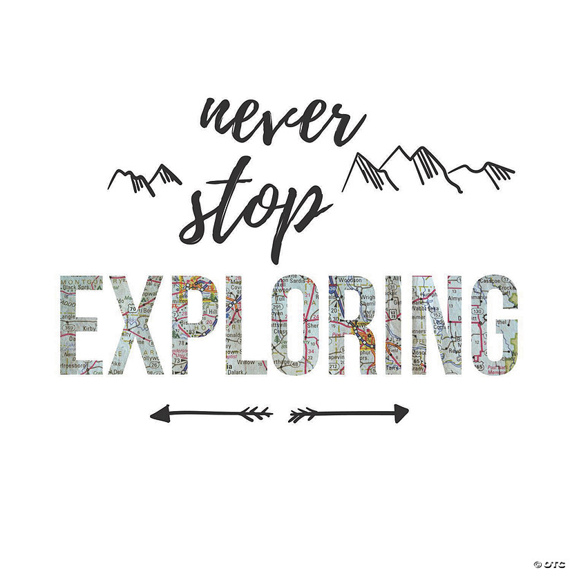 Never Stop Exploring Quote Peel & Stick Wall Decals