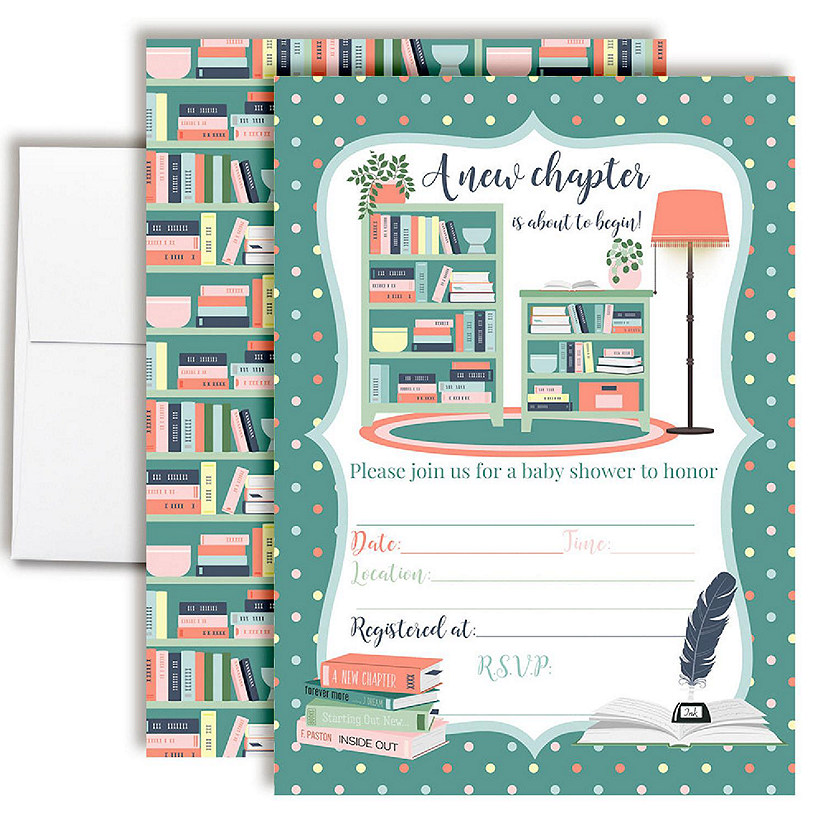 New Chapter Book Lover Baby Shower Invitations | Oriental Trading