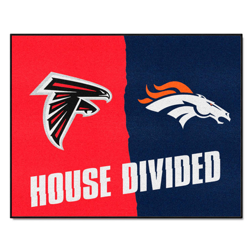 NFL Falcons / Broncos House Divided Rug | Oriental Trading