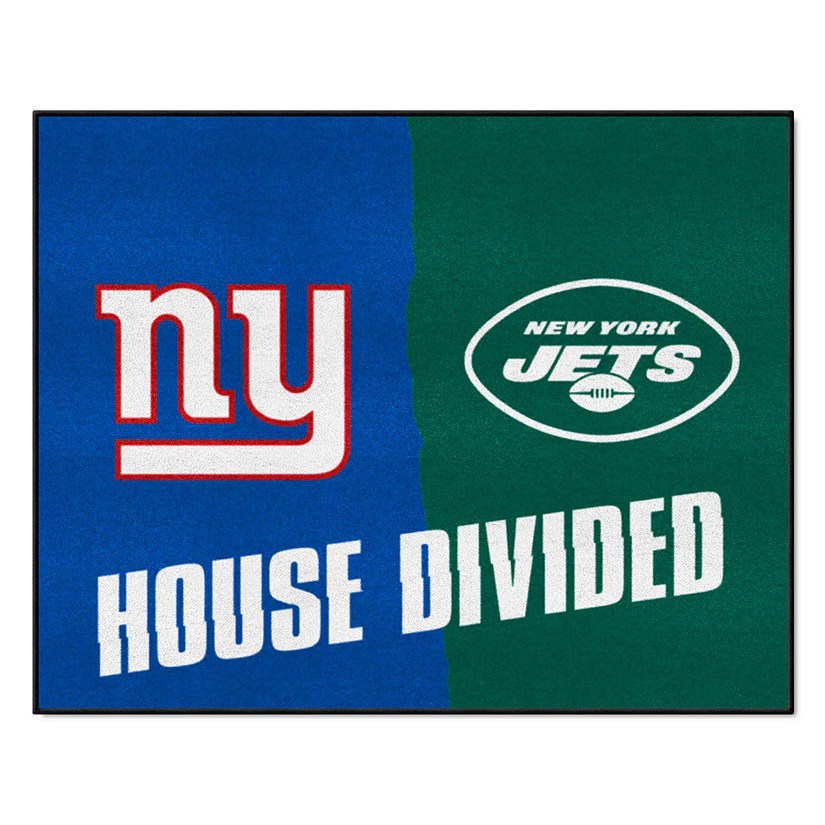 NFL Giants / Jets House Divided Rug | Oriental Trading