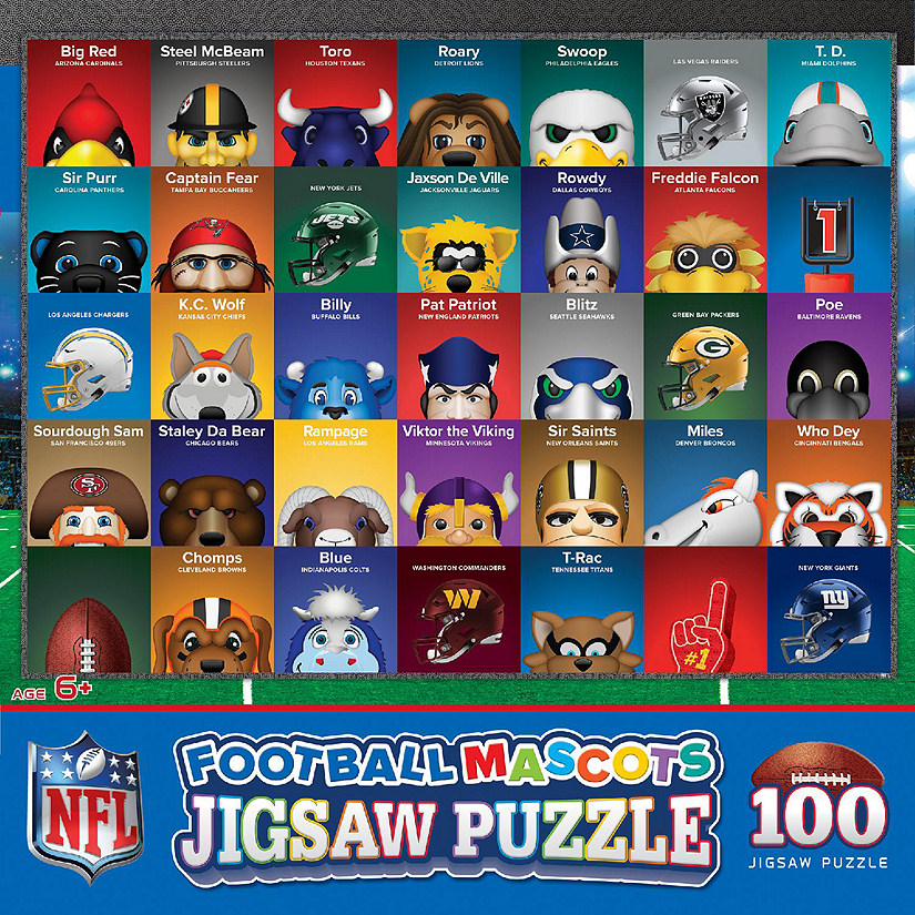 NFL Mascots 100 Piece Jigsaw Puzzle | Oriental Trading