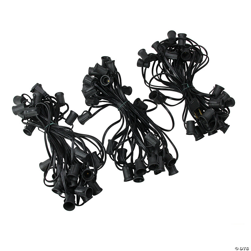 Northlight 100' Black Commercial C9 Christmas Light Socket Set