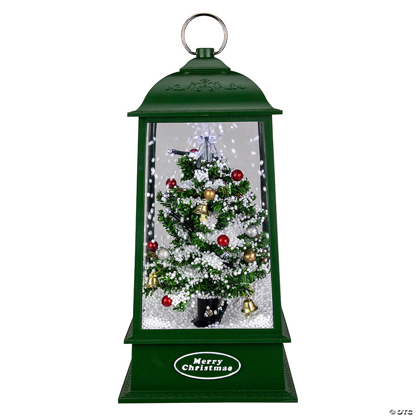 Northlight 13.5" LED Lighted Snowing Musical Christmas Tree Lantern