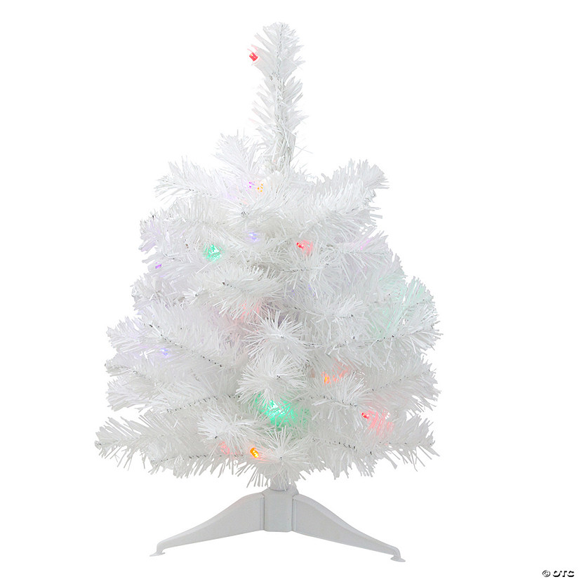Northlight 18" Pre-Lit Snow White Artificial Christmas Tree ...