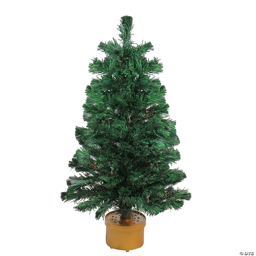 Northlight 3' Pre-Lit Color Changing Fiber Optic Artificial Christmas ...