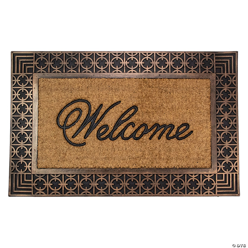 Northlight Gold and Natural Coir Rectangular "Welcome" Doormat 23" x 35 ...