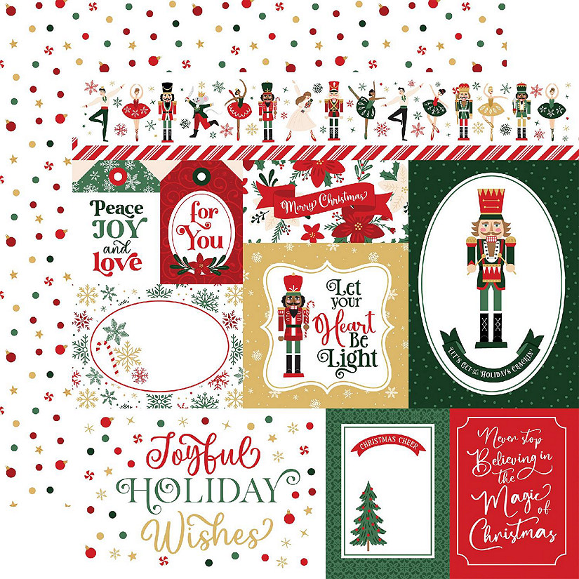 Nutcracker Christmas Double-Sided Cardstock 12"X12"-Multi Journaling ...