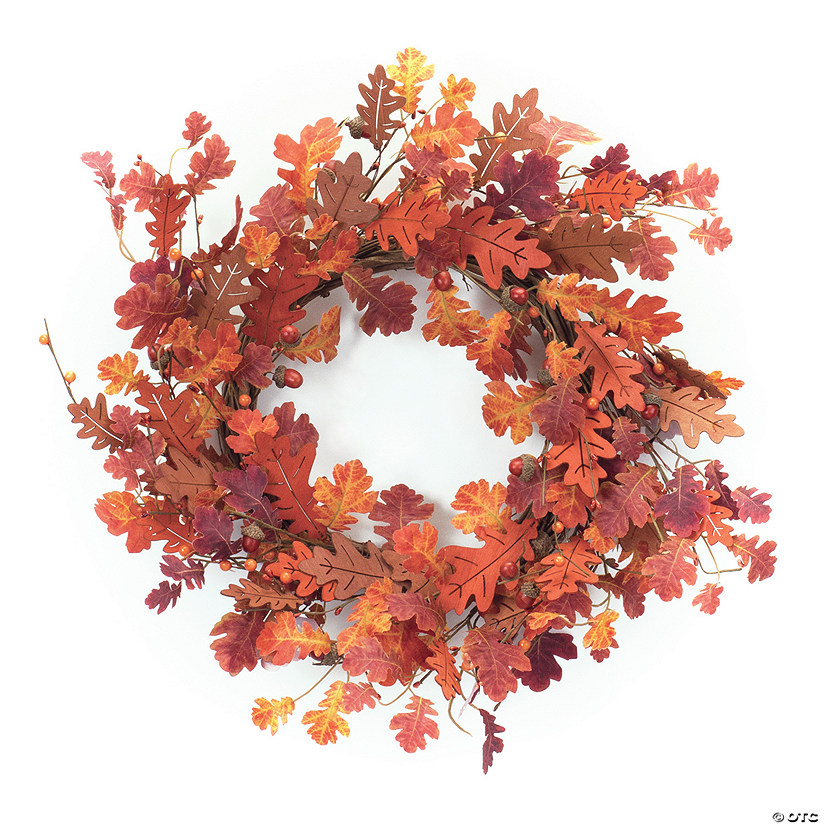 Oak Leaf Wreath 21"D Polyester