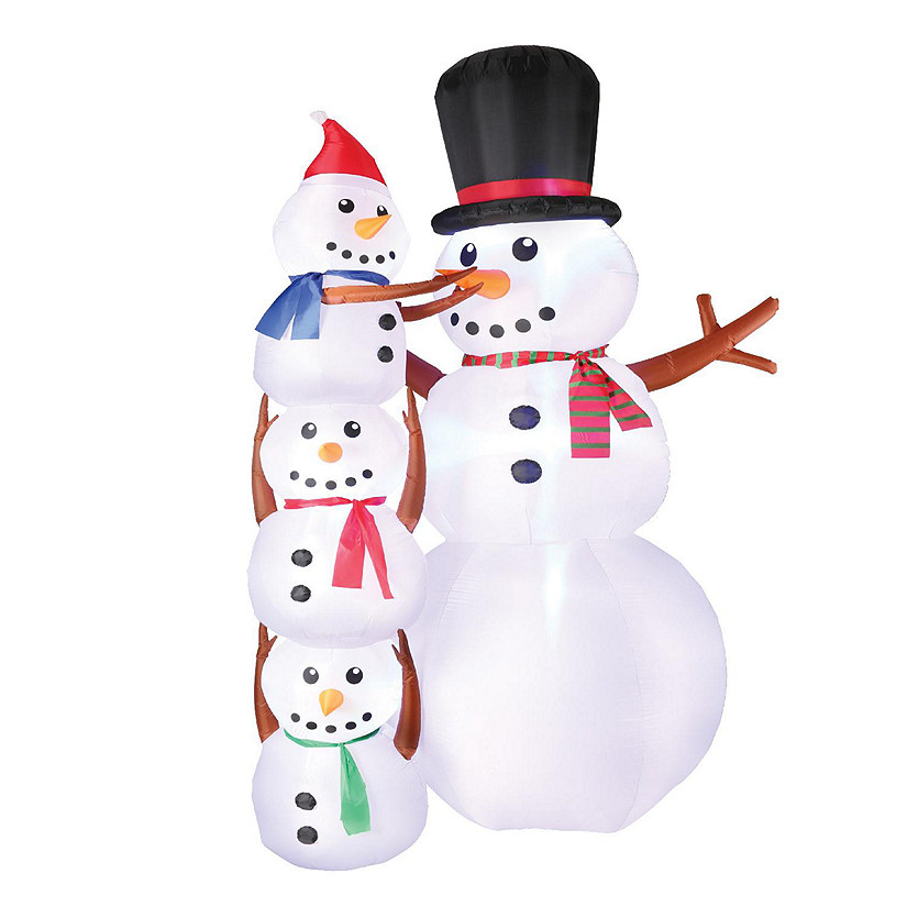 Occasions 10' Inflatable Snowmen Scene, 10 ft Tall, Multicolored