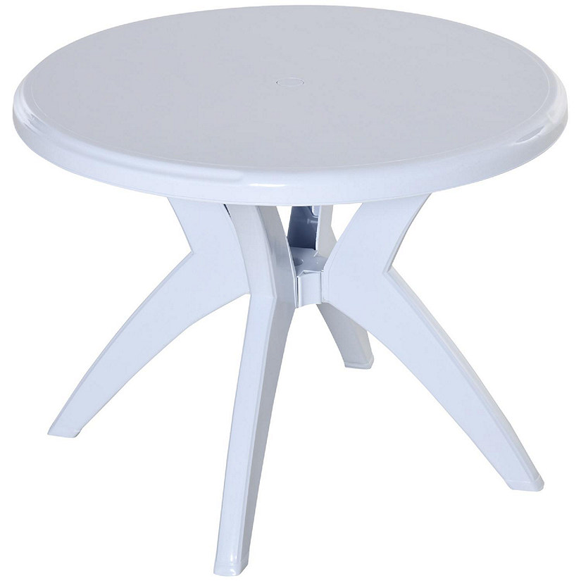 Outsunny White Patio Dining Table | Oriental Trading