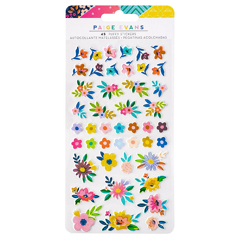 Paige Evans Blooming Wild Mini Puffy Stickers-45/Pkg | Oriental Trading