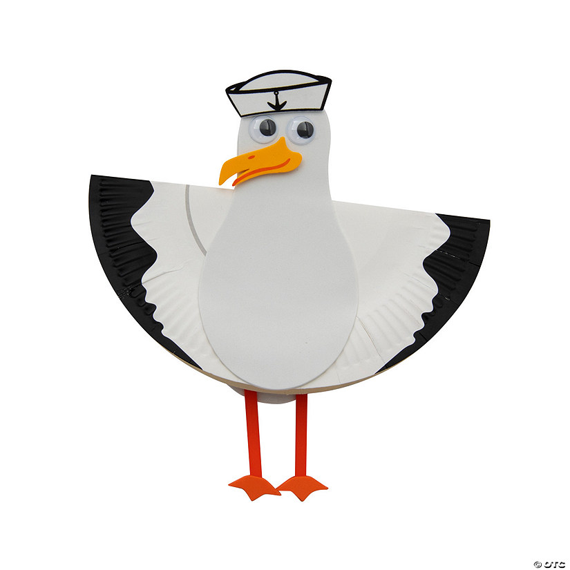 Paper Plate Seagull Craft Kit - Makes 12 - Discontinued