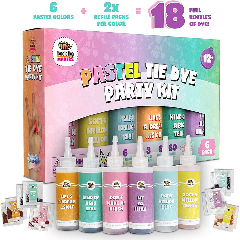 Pastel Tie Dye Kit 18 Refills | Oriental Trading