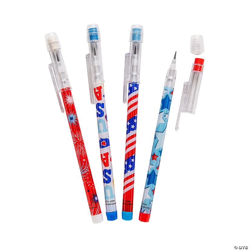 Patriotic Stacking Point Pencils - 24 Pc. | Oriental Trading