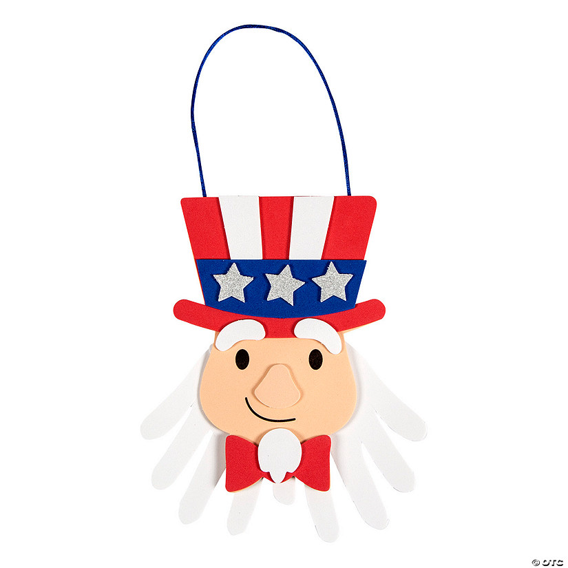 Patriotic Uncle Sam Handprint Sign Craft Kit - Makes 12 | Oriental Trading
