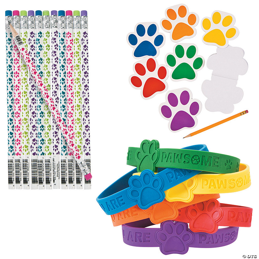 Paw Print Stationery Notepad Kit - 72 Pc. | Oriental Trading