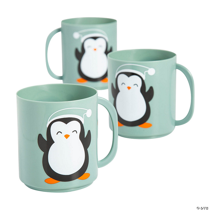 Penguin Reusable Plastic Mugs - 12 Pc.
