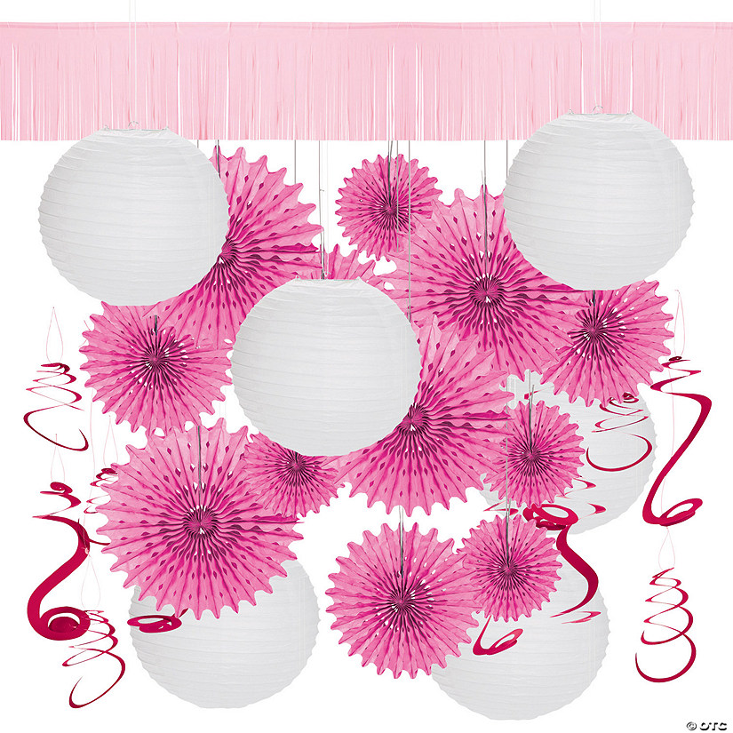 Pink & White Hanging Decorating Kit - 31 Pc.