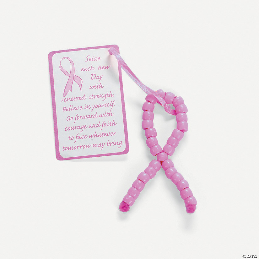 Pink Ribbon Pony Bead Craft Kit - Discontinued