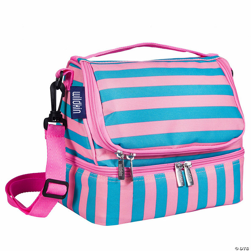 Pink Stripes Two Compartment Lunch Bag
