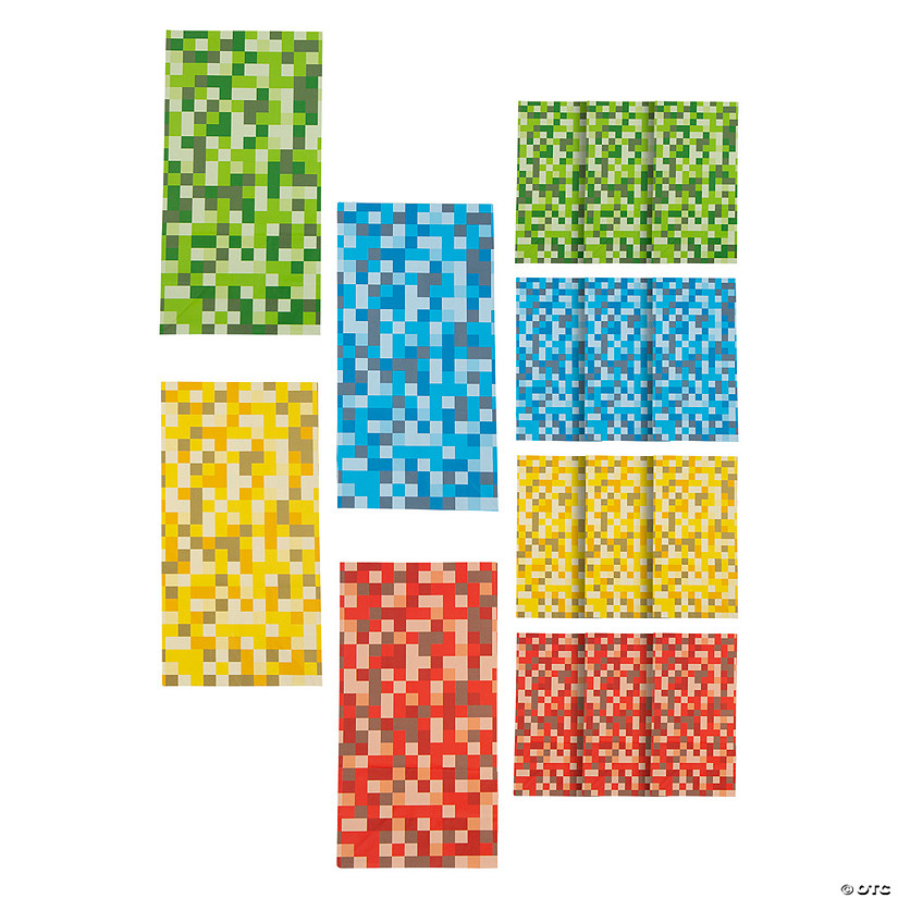 Pixel Pattern Paper Treat Bags - 12 Pc. | Oriental Trading