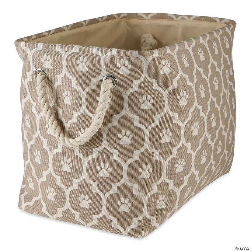 Polyester Pet Bin Lattice Paw Stone Rectangle Large