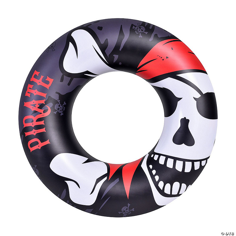 Pool Central 45" Black Inflatable Pirate Inner Tube Pool Float