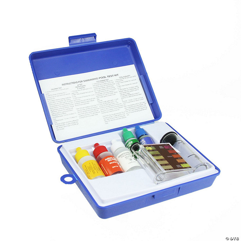 Pool Central 5-Piece Swimming Pool Test Kit with Tester Block and Case ...