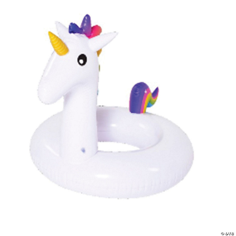 Pool Central 58" Rainbow Unicorn Inflatable Swimming Pool Ring ...