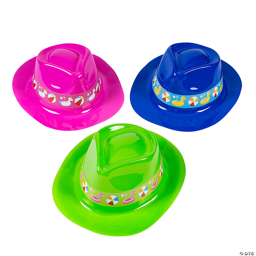 Pool Party Fedora Hats - 12 Pc. - Discontinued