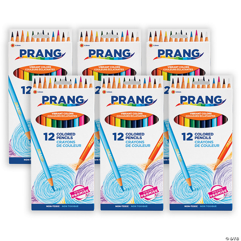 Prang Thick Core Colored Pencils, Assorted Colors, 3.3 mm core, 12 Per ...