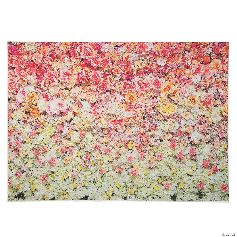 Premium Bright Pink Floral Polyester Backdrop | Oriental Trading