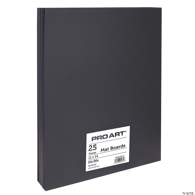 Pro Art Mat Board Blank 11x14 BlackCore Black 25pc
