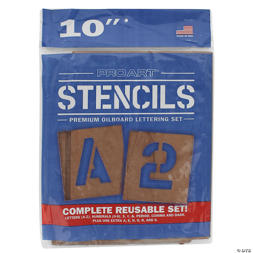 Pro Art Oiled Stencil Board 10" Lettering Set