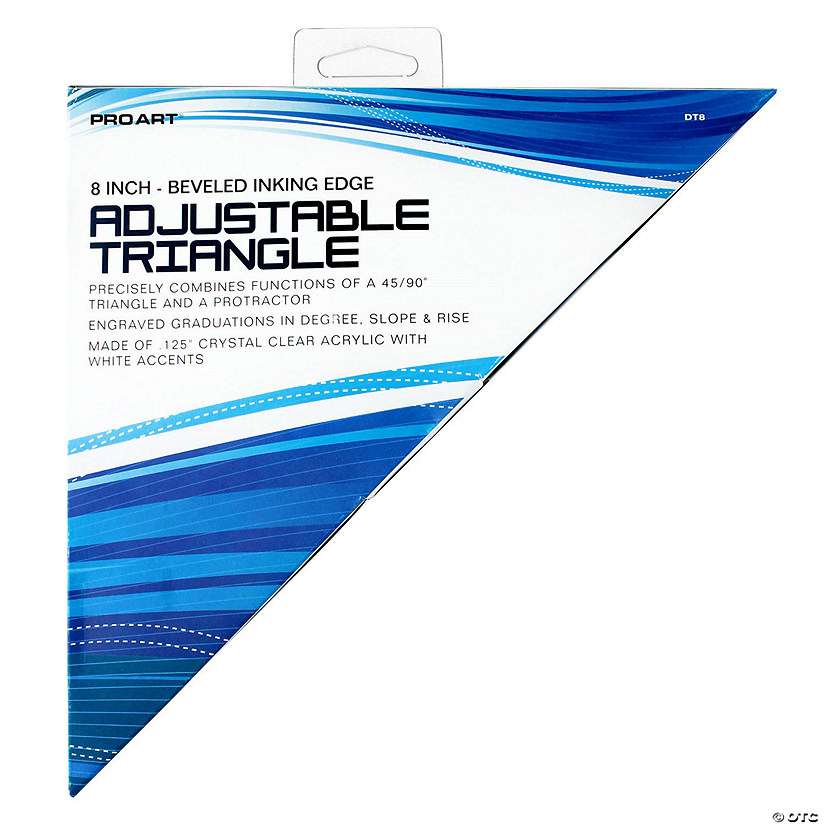 Pro Art Triangle 8" Adjustable W/Ink Edge&Magnify