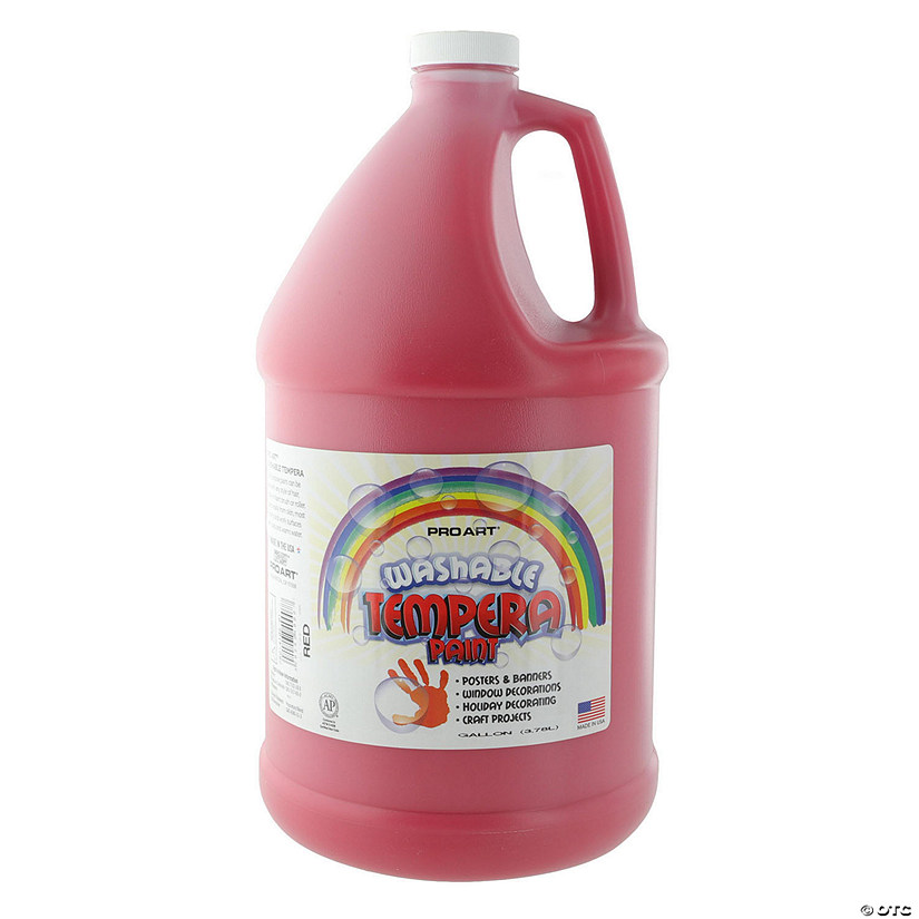 Pro Art Washable Tempera Paint Gallon Red