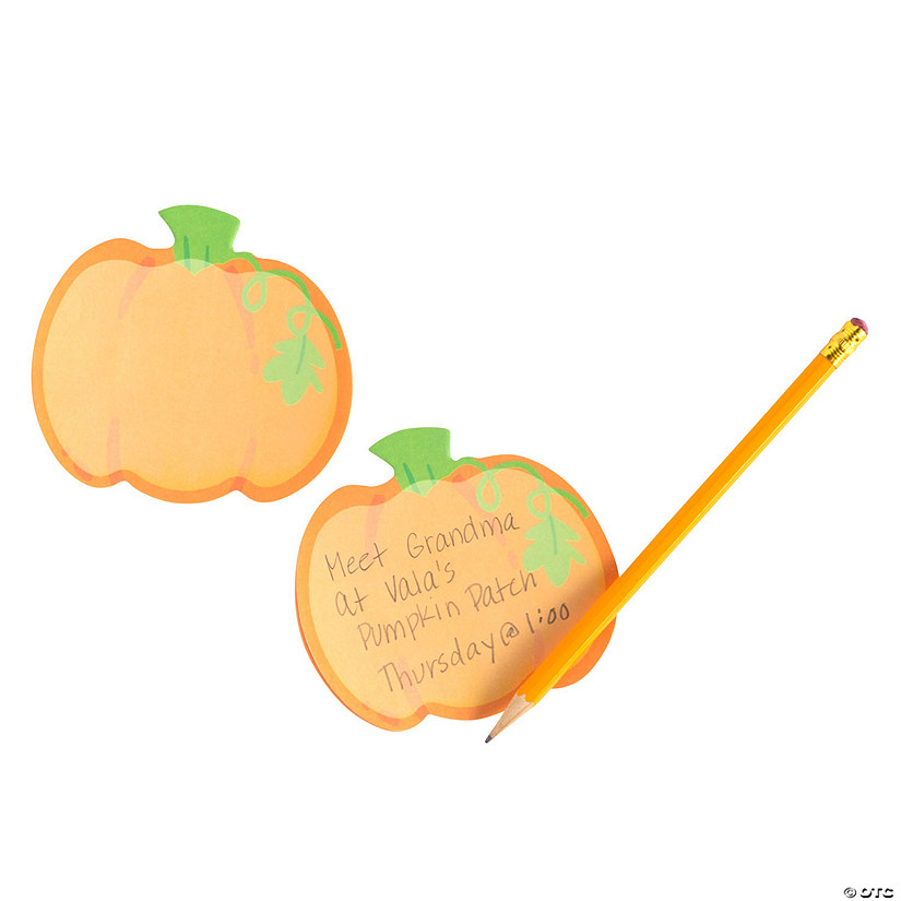 Pumpkin-Shaped Sticky Notes - 12 Pc.