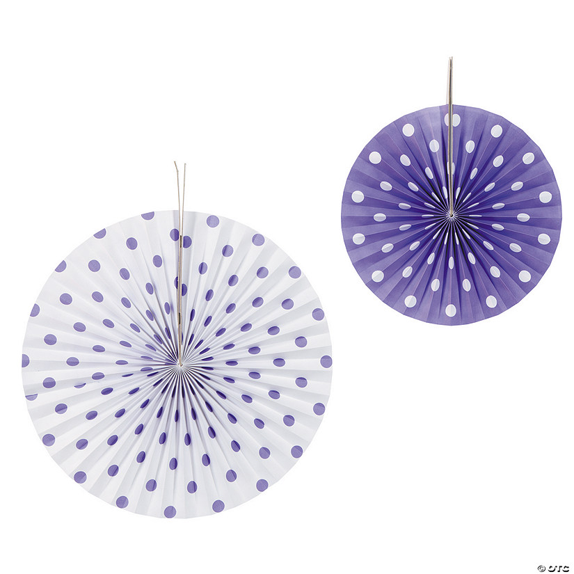 Purple Polka Dot Hanging Fans - Discontinued