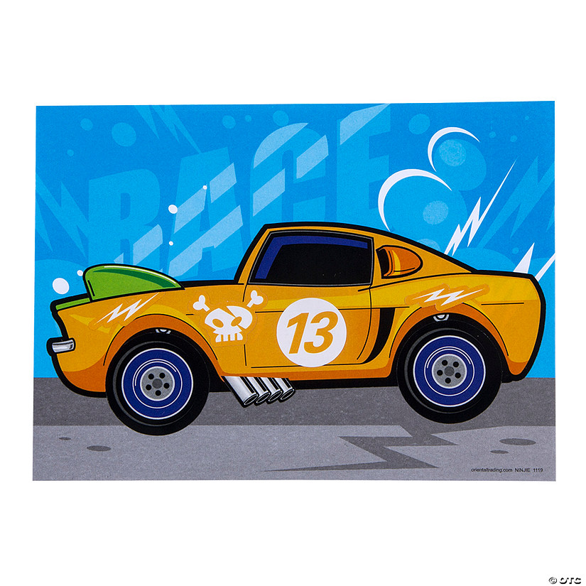 Race Car Mini Sticker Scenes - 12 Pc. - Discontinued
