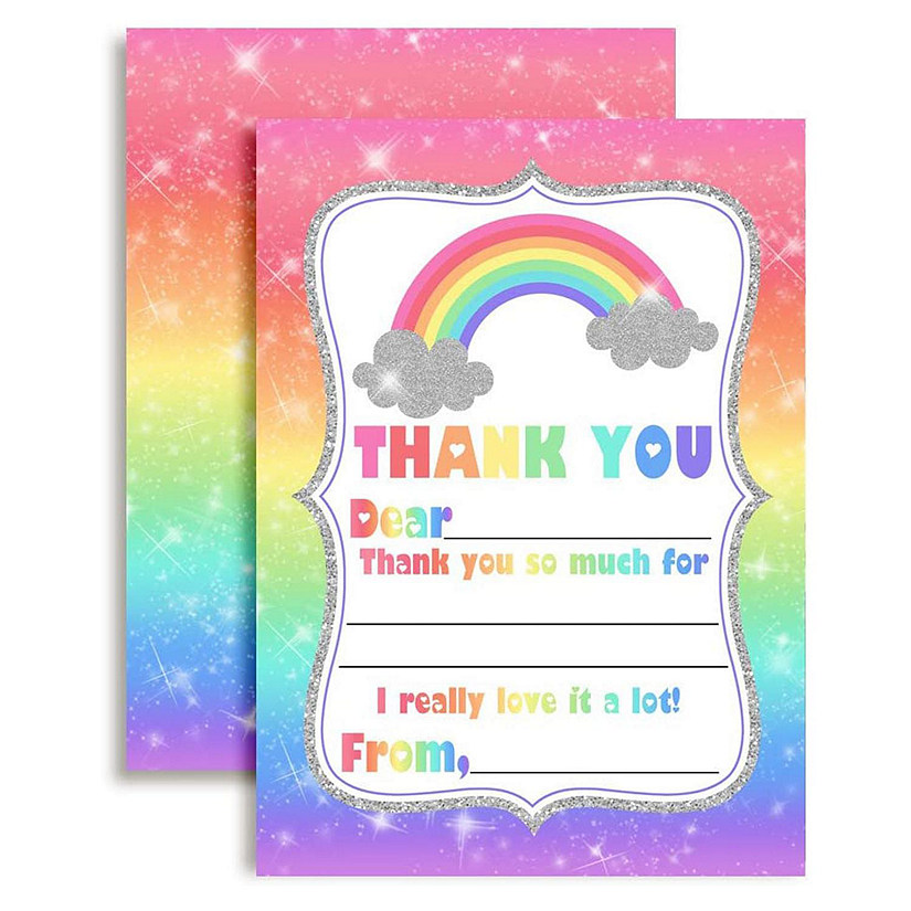 Rainbow Sparkle Thank You 20pc. by AmandaCreation | Oriental Trading