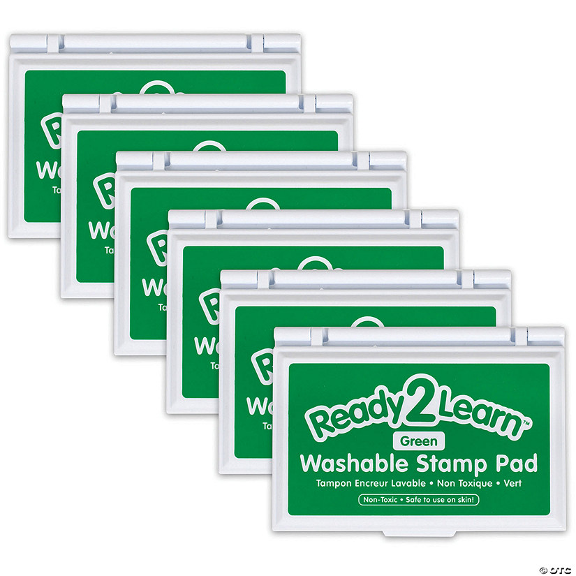 Ready 2 Learn Washable Stamp Pad - Green - Pack of 6 | Oriental Trading